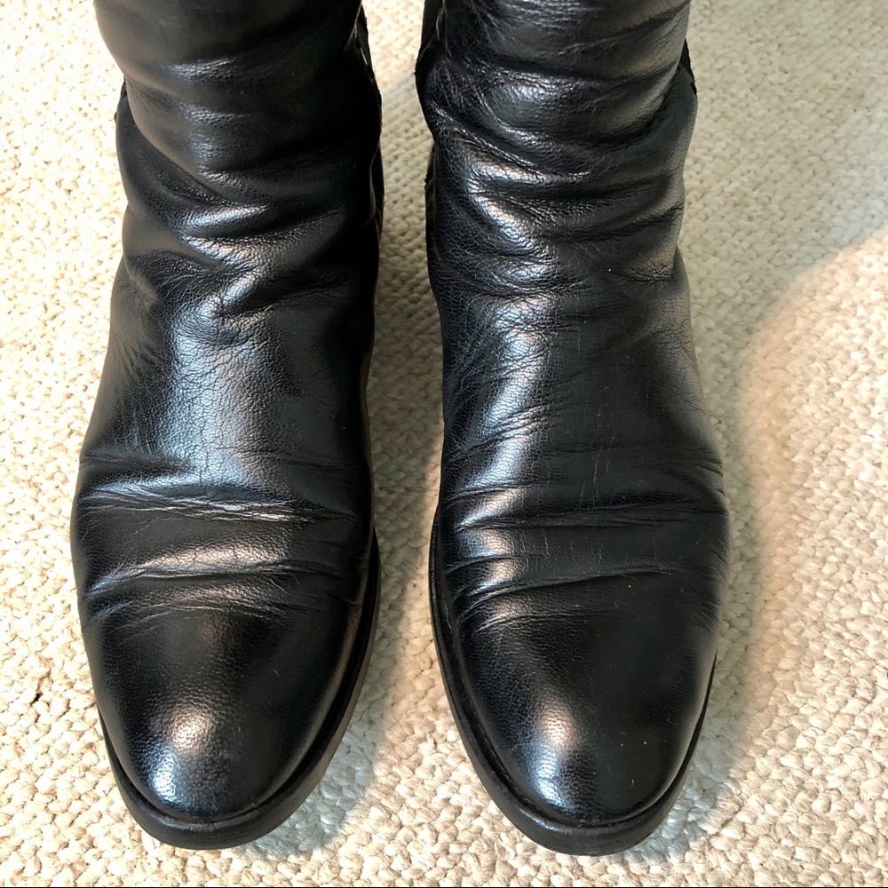 Yves Saint Laurent Hyde Black Leather Riding Boot - Gem